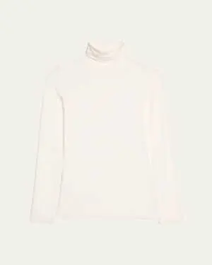 Majestic Filatures Soft Touch Long-sleeve Turtleneck - Milk