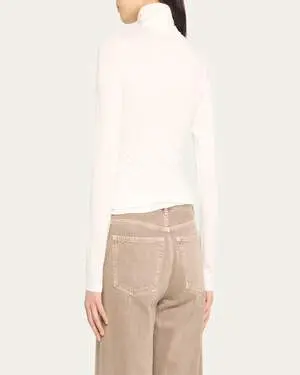 Majestic Filatures Soft Touch Long-sleeve Turtleneck - Milk