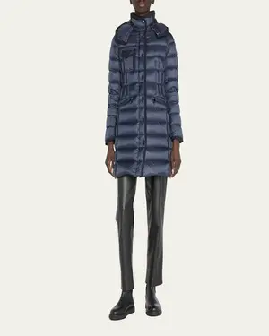 Moncler Hermine Hooded Puffer Jacket - Navy