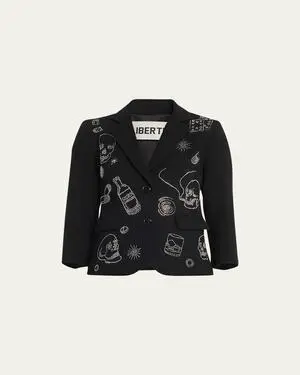 Libertine Party Skulls Gabardine Blazer