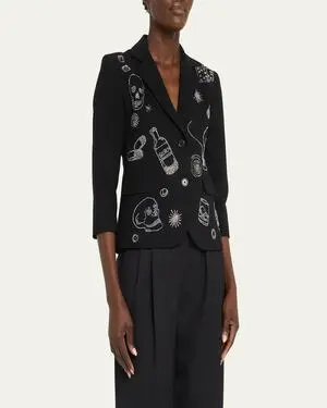 Libertine Party Skulls Gabardine Blazer