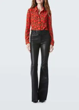 Alice + Olivia Willa Placket Top Bengal