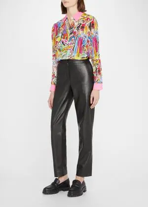 Alice + Olivia Willa Placket Top Mokshini