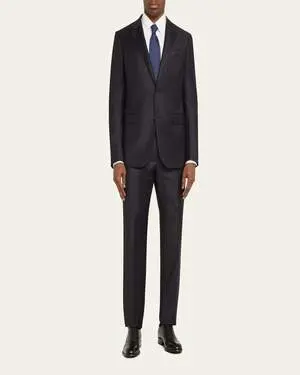 Zegna Trofeo Milano Two-piece Wool Suit - Navy Solid