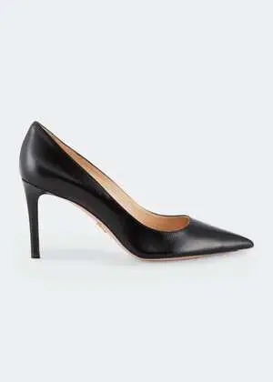 Prada Patent Saffiano Leather 85mm Pumps - Nero