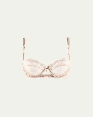 Lise Charmel Dressing Floral Demi-cup Bra - Amber Nacre