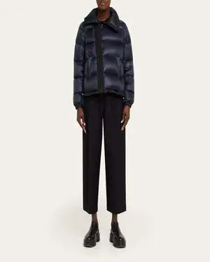 Sacai Quilted Short Puffer Jacket - Dnavy