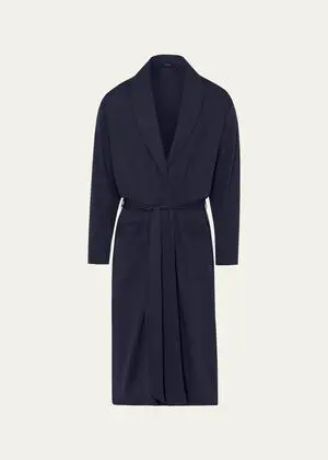 Hanro Night & Day Knit Robe - Black Iris