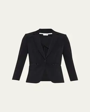 Veronica Beard Scuba Schoolboy Blazer Jacket - Black