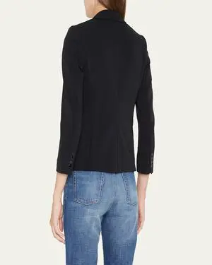 Veronica Beard Scuba Schoolboy Blazer Jacket - Black