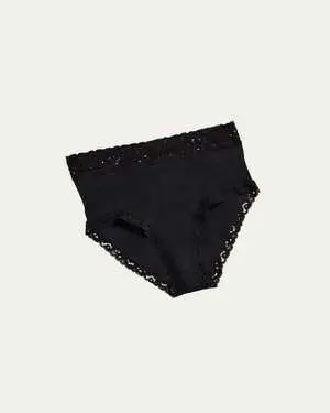 Hanro Mots Lace-trim Full Brief - Black