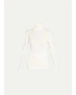 Hanro Silk-cashmere Turtleneck Top - Vanilla