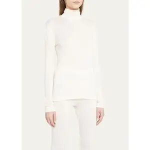 Hanro Silk-cashmere Turtleneck Top - Vanilla