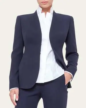 Akris Shawl-collar Wool-blend Jacket - Navy