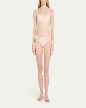 Simone Perele Delice Lace Mesh Thong - Blush
