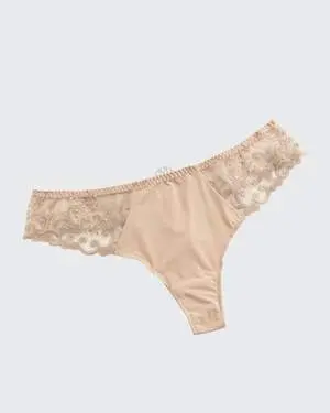 Simone Perele Delice Lace Mesh Thong Nude