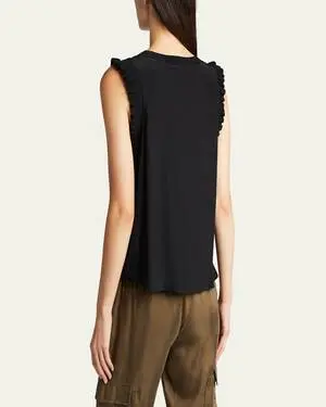 Cinq À Sept Lenore Sleeveless Silk Top - Black