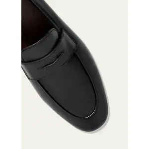 BOUGEOTTE Flaneur Leather Flat Penny Loafers - Black