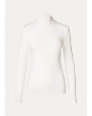 Akris Turtleneck Modal-Stretch Top Cream