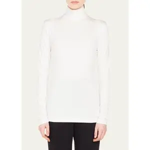 Akris Turtleneck Modal-stretch Top - Cream
