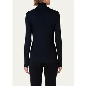 Akris Turtleneck Modal-stretch Top - Cream