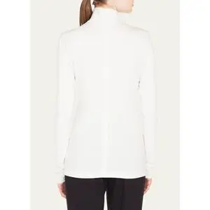 Akris Turtleneck Modal-stretch Top - Cream