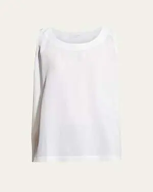 Eskandar Lightweight Silk A-line Shell - White