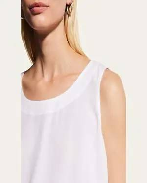 Eskandar Lightweight Silk A-line Shell - White