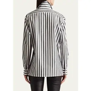 Ralph Lauren Capri Striped Cotton Blouse - White Multi