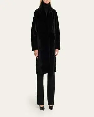 YVES SALOMON Lamb Shearling Long Coat
