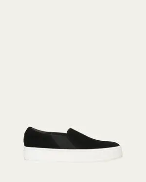 Vince Warren Suede Platform Sneakers - Black