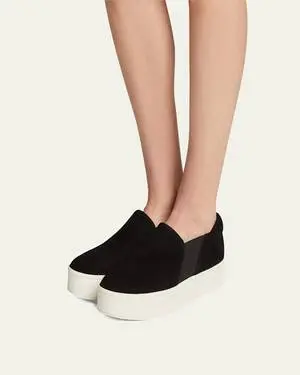 Vince Warren Suede Platform Sneakers - Black