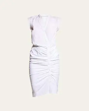 Veronica Beard Sleeveless Ruched Shirtdress