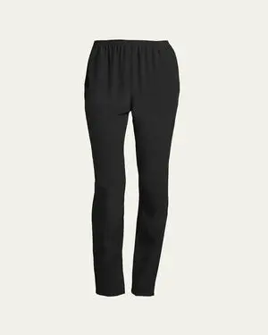 Eskandar Slim-leg Silk Trousers