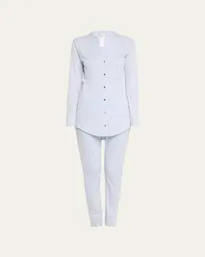 Hanro Pure Essence Two-piece Pajama Set - Blue Glow