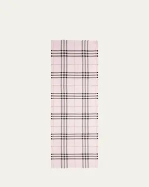 Burberry Giant Check Gauze Scarf Pale Candy Pink