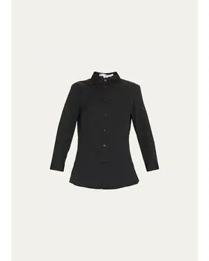 Carolina Herrera Classic Cotton Poplin Shirt - Black