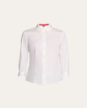 Carolina Herrera Classic Cotton Poplin Shirt - White