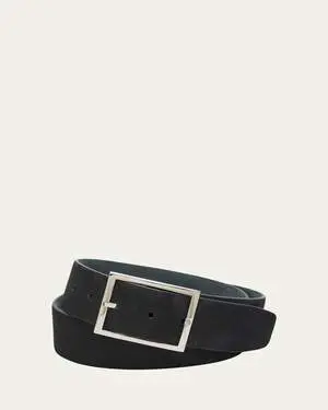 Simonnot Godard Reversible Nubuck Suede Belt - Black Anthracite