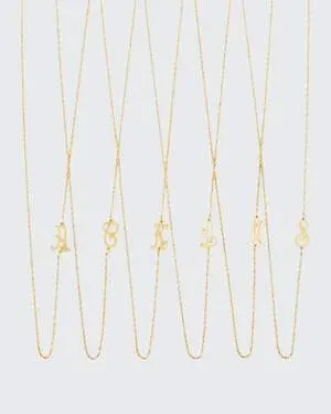 Jennifer Zeuner Jewelry 18k Gold Vermeil Mini Initial Necklace - T