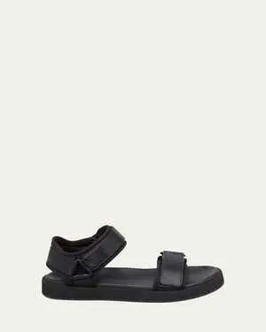 THE ROW THE ROW Hook-and-Loop Napa Leather Sandals - Black