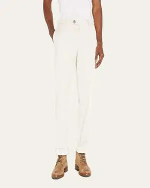 Brunello Cucinelli American Pima Italian-fit Chino Trousers - Beige