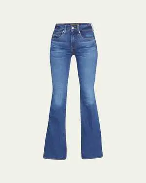 Veronica Beard Beverly High-rise Flare Jeans - Bright Blue