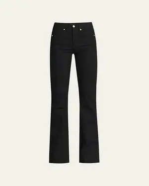Veronica Beard Beverly High-rise Flare Jeans - Onyx