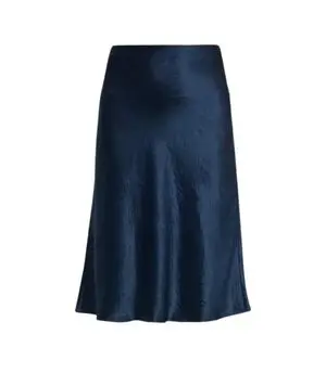 Vince Vince Satin Slip Midi Skirt - Coastal Blue