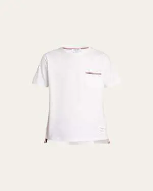 Thom Browne Short-sleeve Logo Pocket T-shirt - White