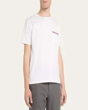 Thom Browne Short-sleeve Logo Pocket T-shirt - White