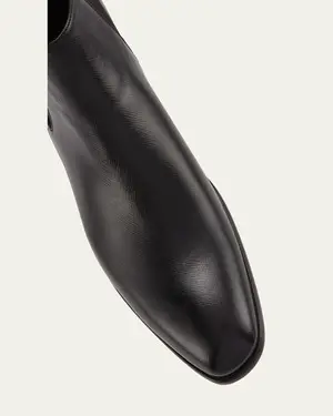 Prada Saffiano Leather Chelsea Boots - Black