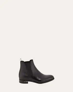 Prada Saffiano Leather Chelsea Boots - Black