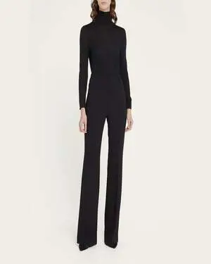 Akris Farrah Boot-cut Wool Pants - Black